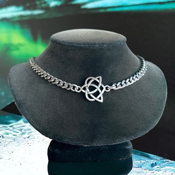 Silverskylight | Jewelry | Handmade Celtic Knot Heart Cuban Chain Link ...